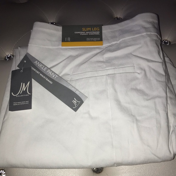 JM Collection | Pants & Jumpsuits | Jm Collection Curvy Fit White Zip ...